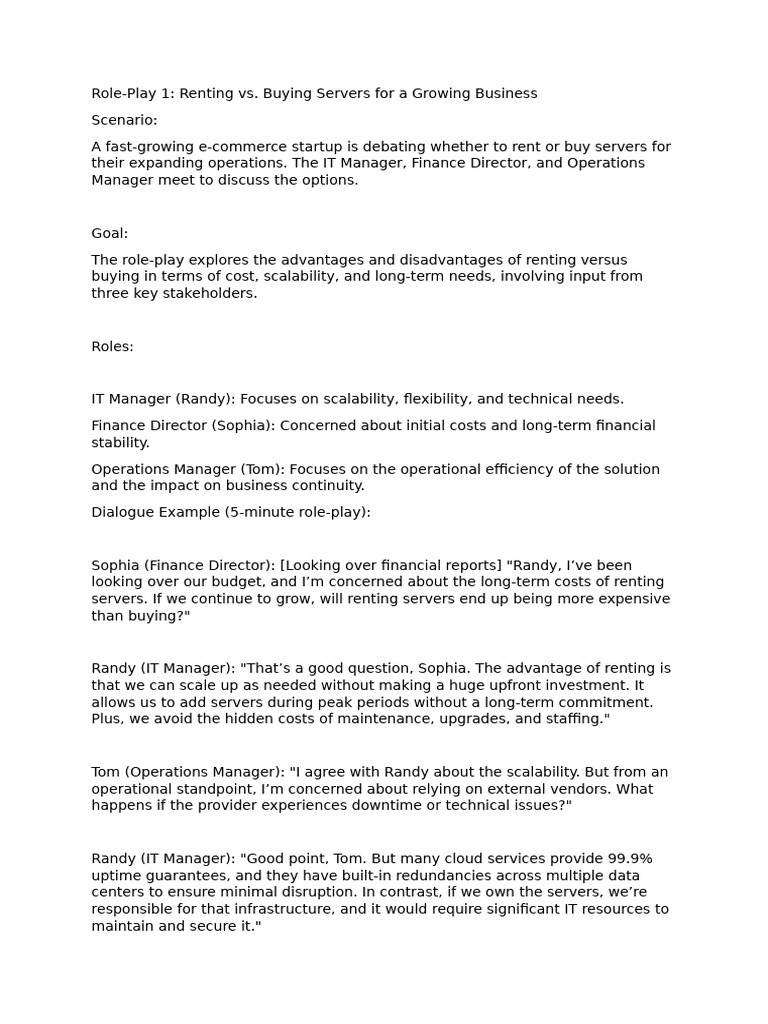 Role | PDF | Cloud Computing | Subscription Business Model