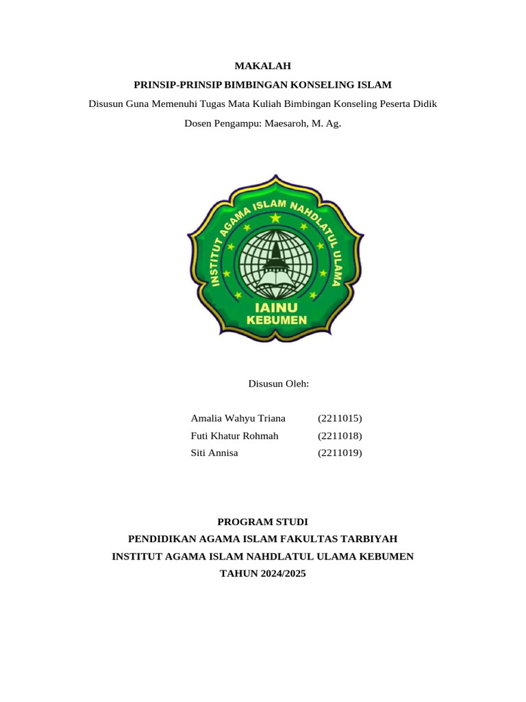 Makalah Kel. 2 Bki - Prinsip-Prinsip Bki - Pai 5a-1 | PDF