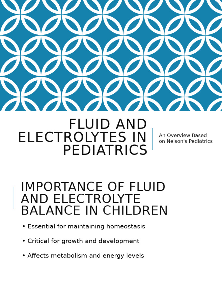 Pediatric Fluid and Electrolyte Management | PDF | Dehydration ...