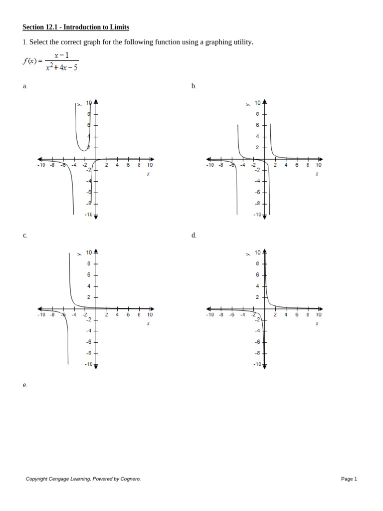 Section 12 1 Introduction To Limits | PDF | Function (Mathematics) | Multiple Choice