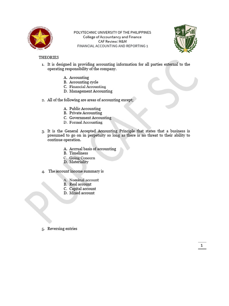 Far Midterms Reviewer With Answer | PDF | Debits And Credits | Business