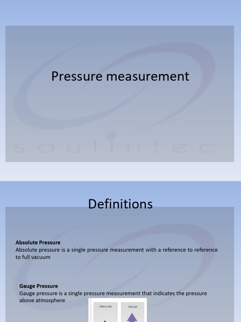 pressure measurment | PDF | Pressure Measurement | Pressure