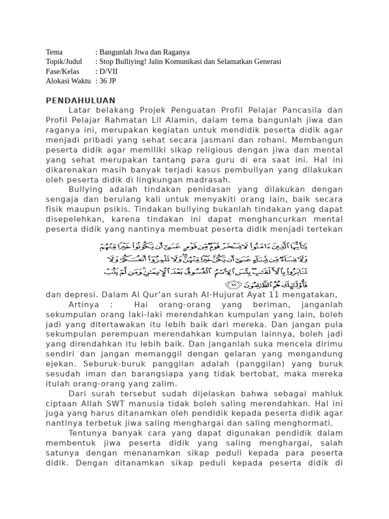 Modul Bangunlah Jiwa Raganya | PDF
