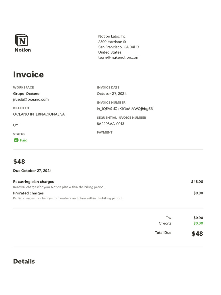 01 27-10-24 Notion Labs, Inc | PDF | Invoice | Value Added Tax