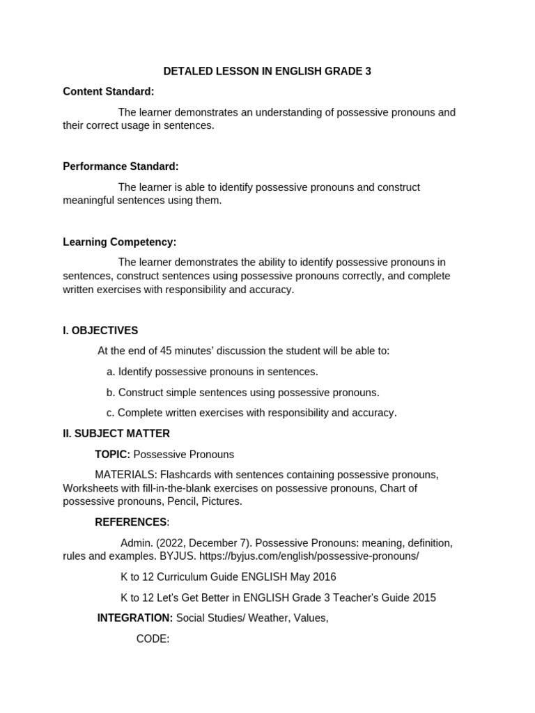 LP-ENGLISH-1 | PDF | Learning | Teachers