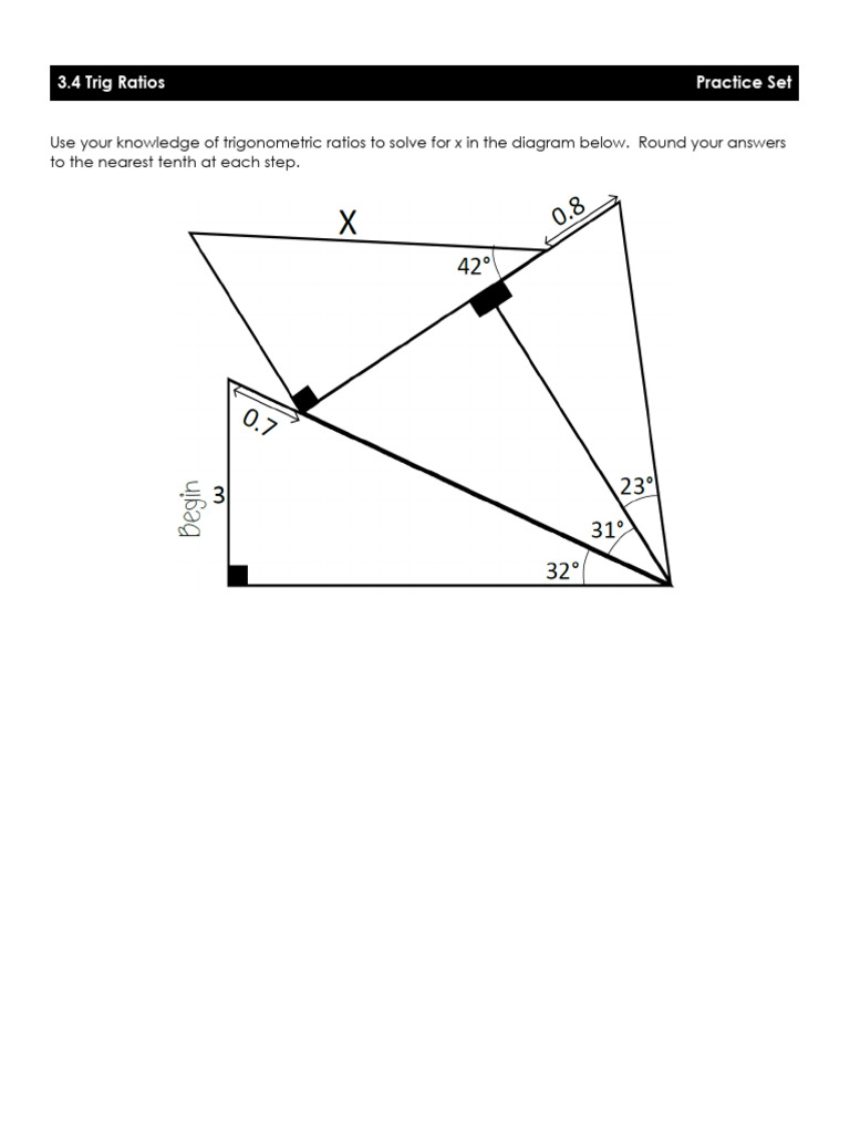3.4 Trig Ratios Problem Set | PDF