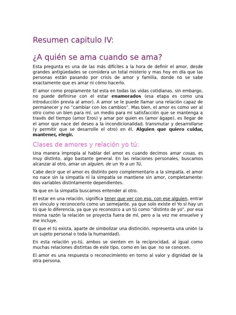 Resumen A Quien Se Ama Cuando Se Ama | PDF | Amor | Sicología