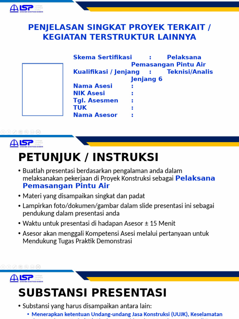 Penjelasan Singkat Pelaksana Pemasangan Pintu Air | PDF