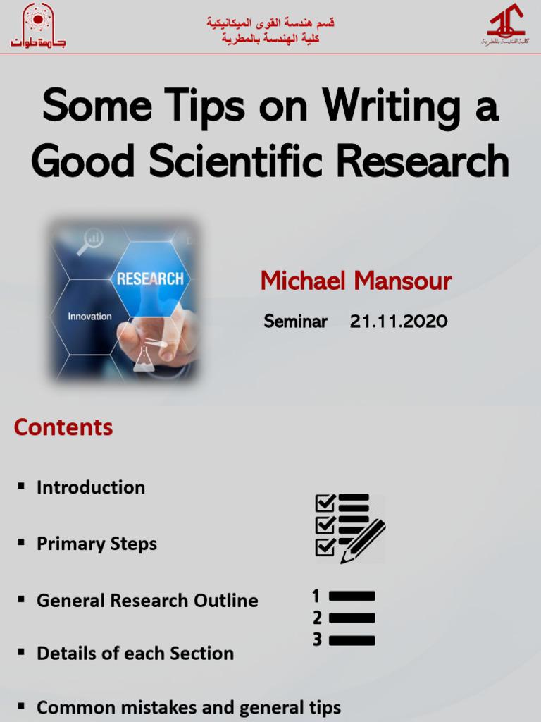 Some Tips On Writing A Good Scientific Research | PDF | Abstract (Summary) | Science