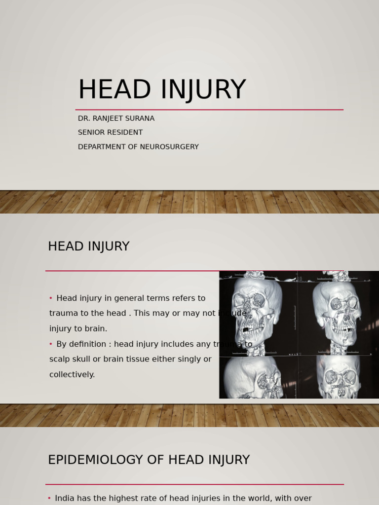 HEAD INJURY Modified | PDF | Traumatic Brain Injury | Traffic Collision