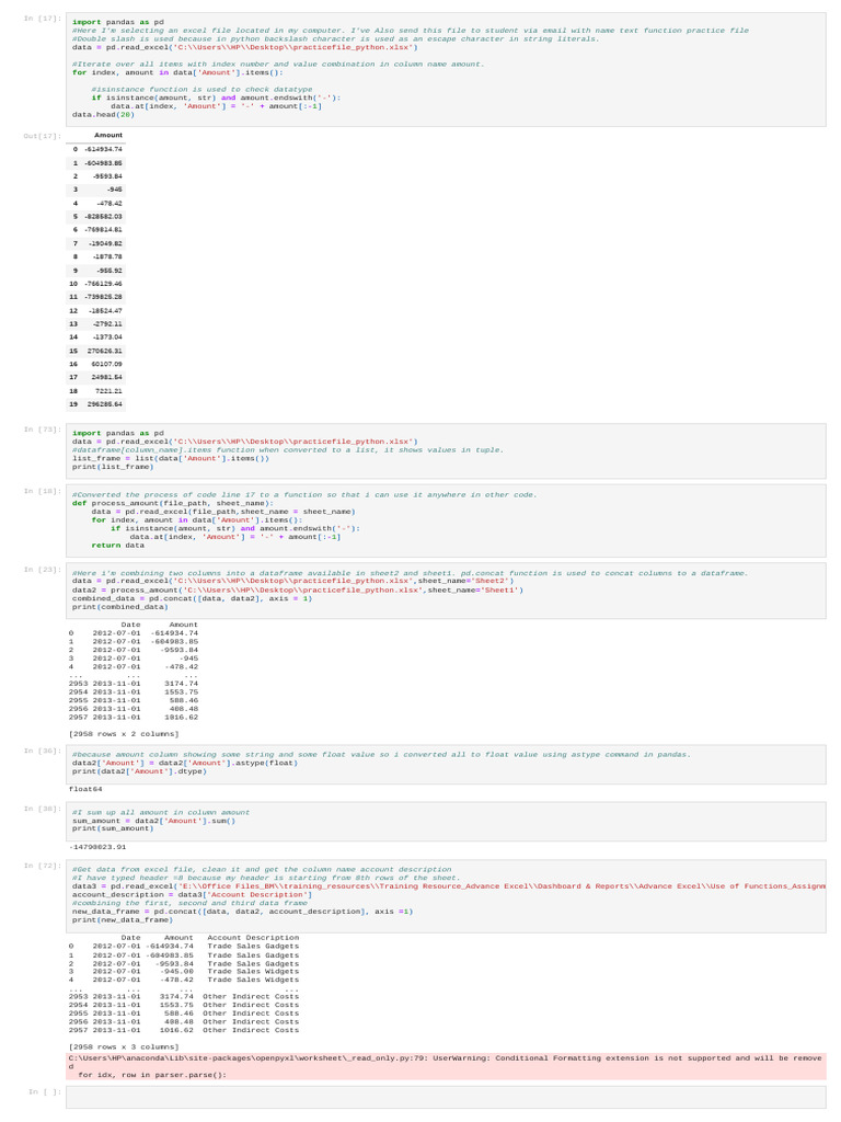 Pandas Readexcel Merge Cleaning Class2 3 Pdf Computer Data Computer Science