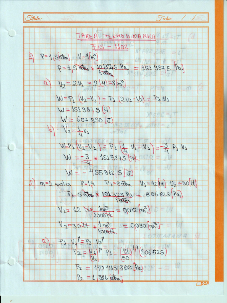 Tarea Termodinamica | PDF