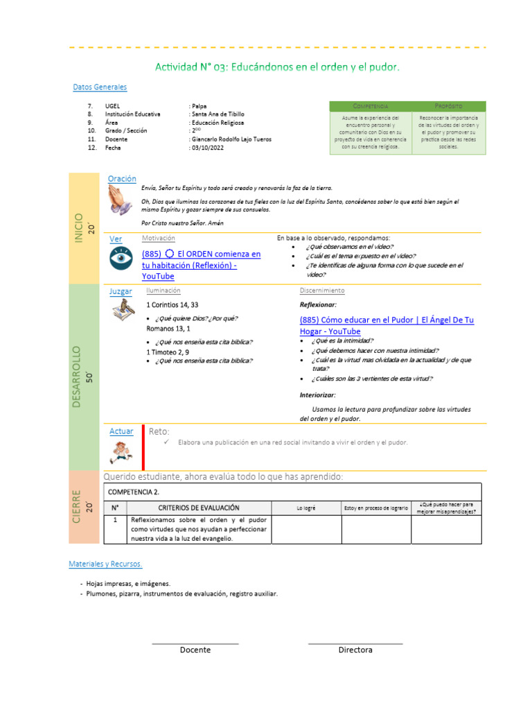 Actividad 2do Grado 03-10 | PDF