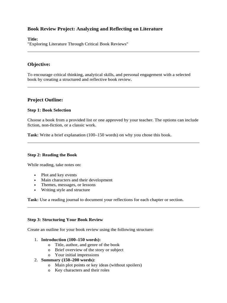 Book Review Project | PDF | Books | Learning