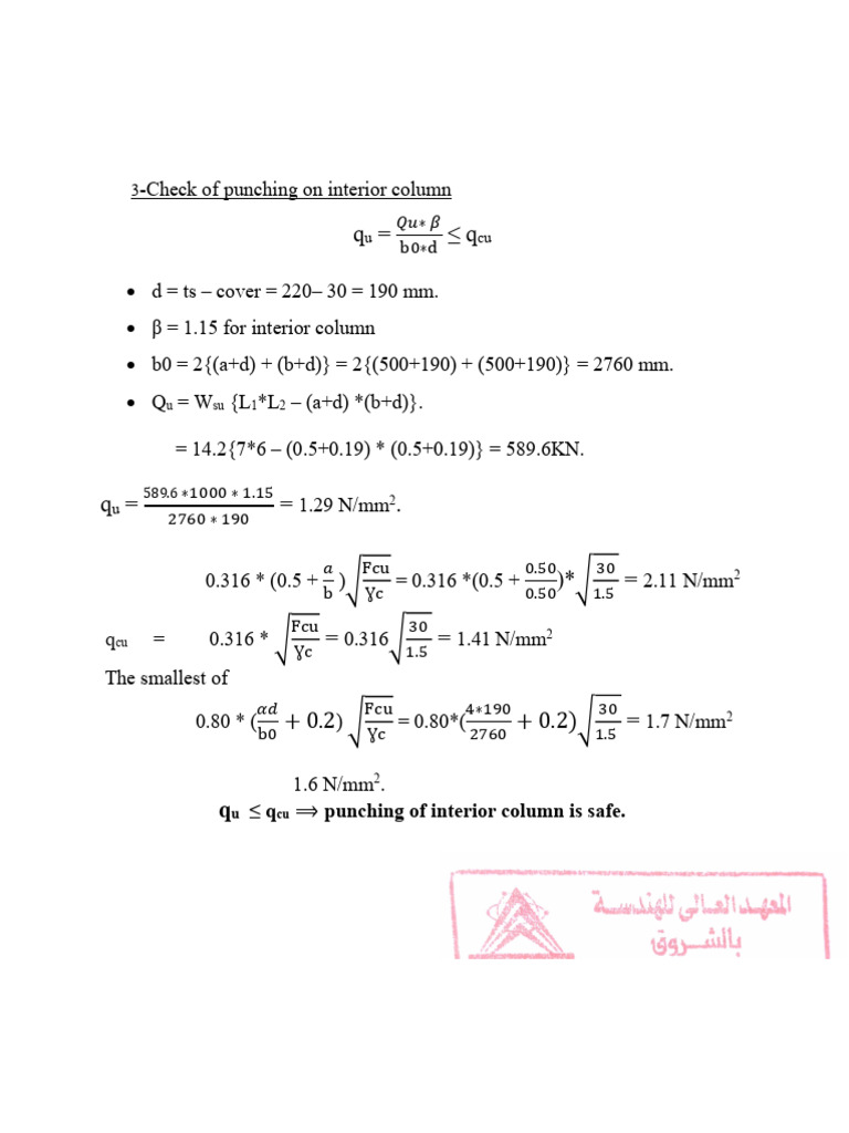 Punching Check for Interior Column Safety | PDF