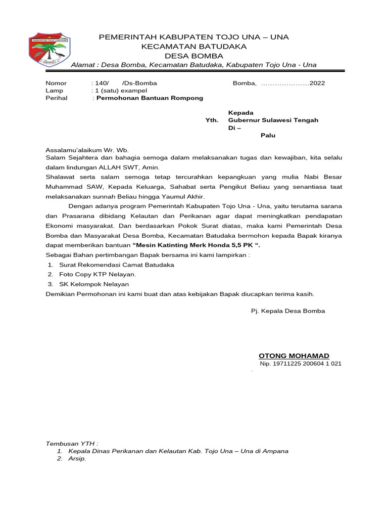 Isi Proposal Perahu Nelayan Dan Mesin Katinting | PDF