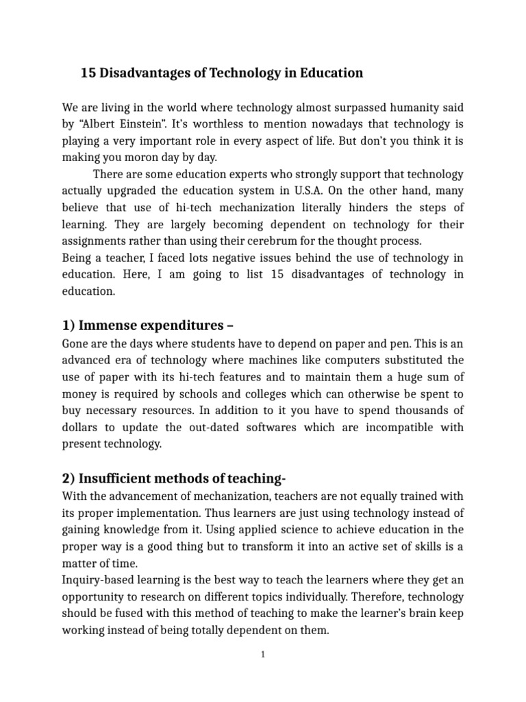 Disadv..of Instr Technology. | PDF | Learning | Cyberbullying