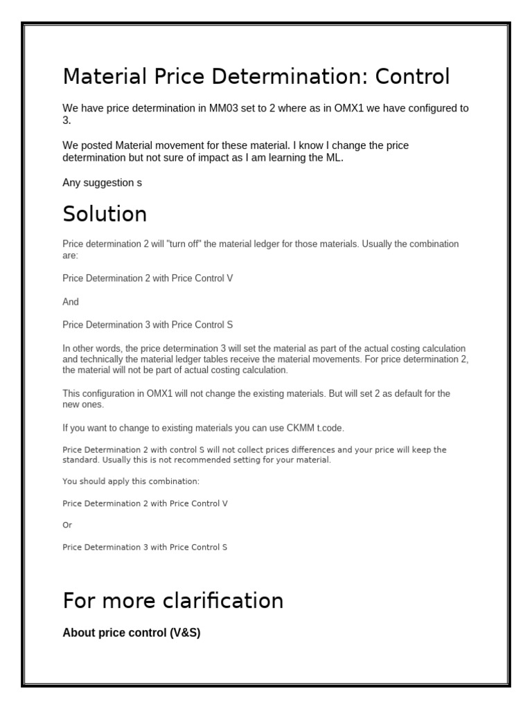 Material Price Determination | PDF | Prices | Inventory