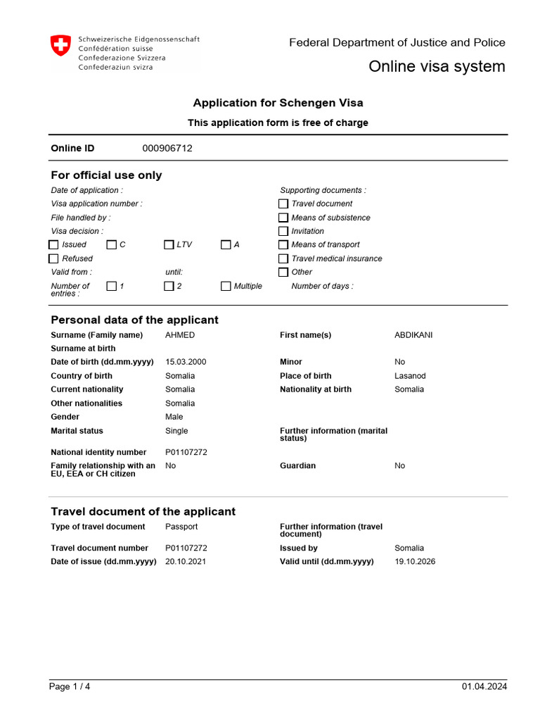 Application (1) | PDF | Travel Visa | Justice