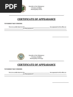 Certificate of Appearance Template | PDF
