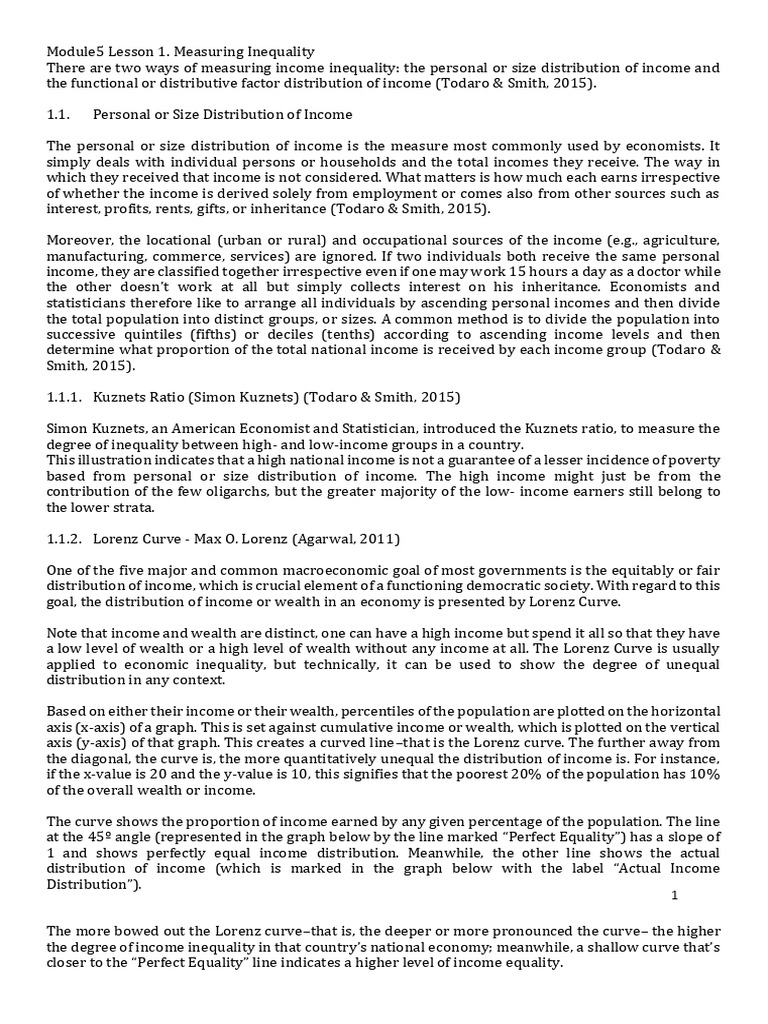 Midterm Reference Summary Econdev | PDF | Gini Coefficient | Labour Economics