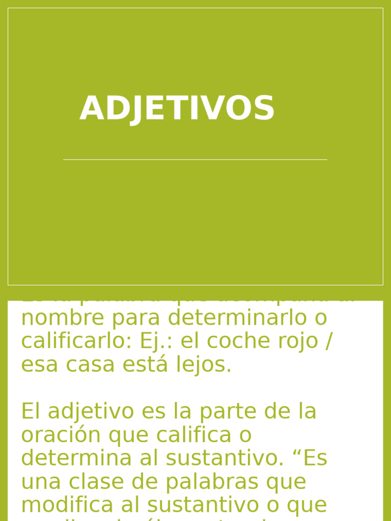 Tipos y Uso de Adjetivos en Español | PDF | Adjetivo | Género gramatical