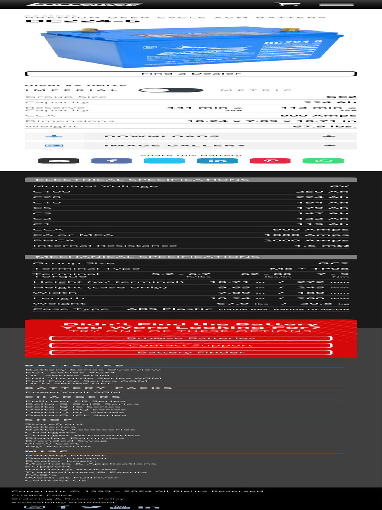 DC224-6 Battery From Fullriver Battery | PDF | Battery Charger ...