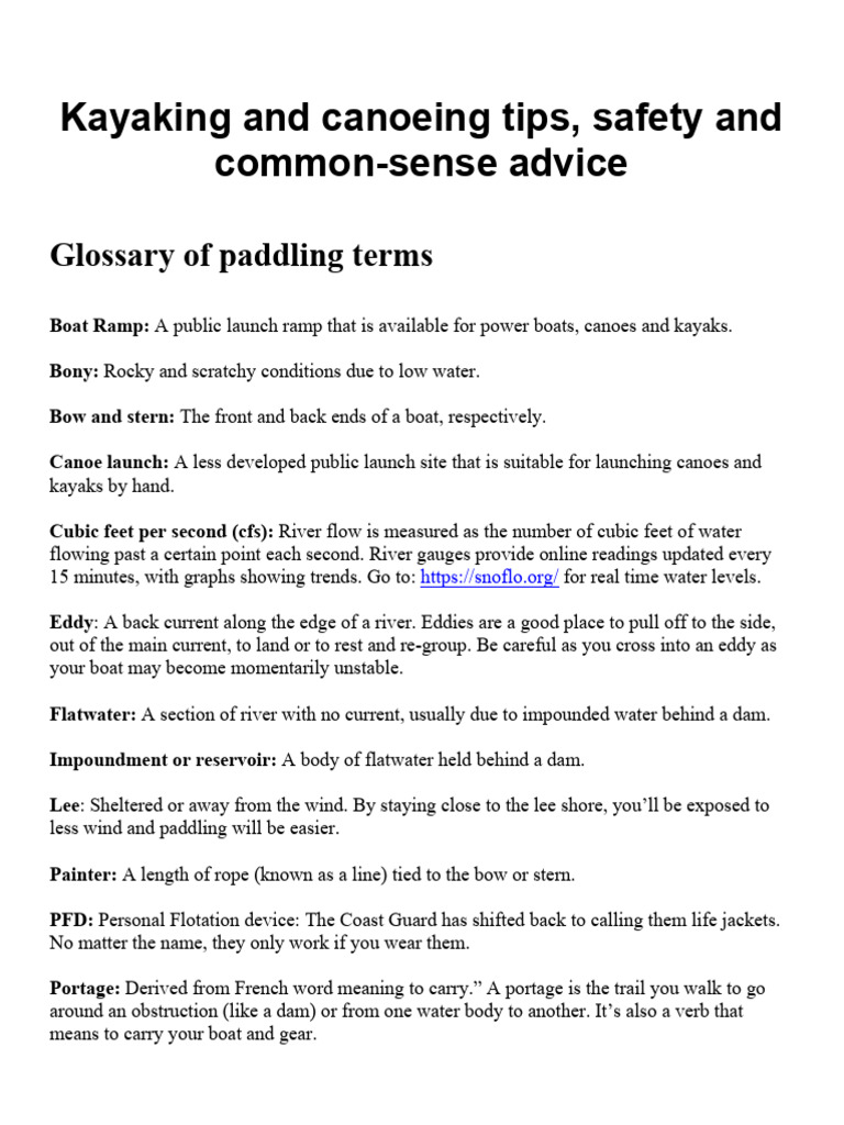 Essential Kayaking Safety Tips & Terms | PDF | Kayak