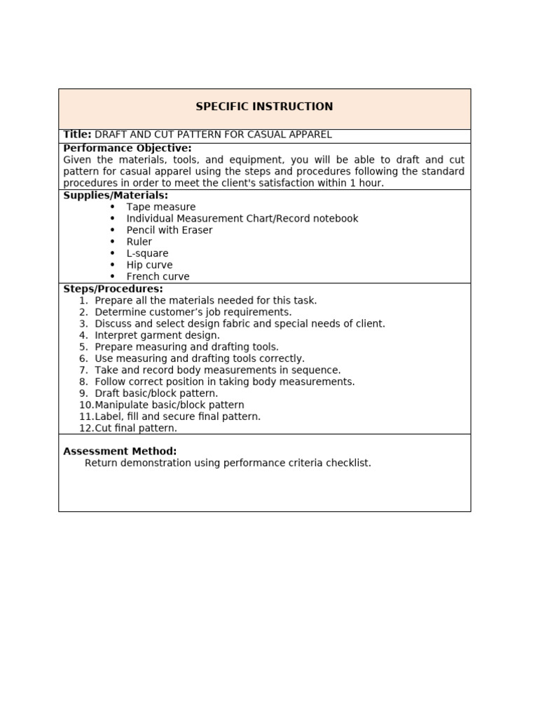 SPECIFIC-Ins.-and-ASSESSOR-guide (1) | PDF | Measurement
