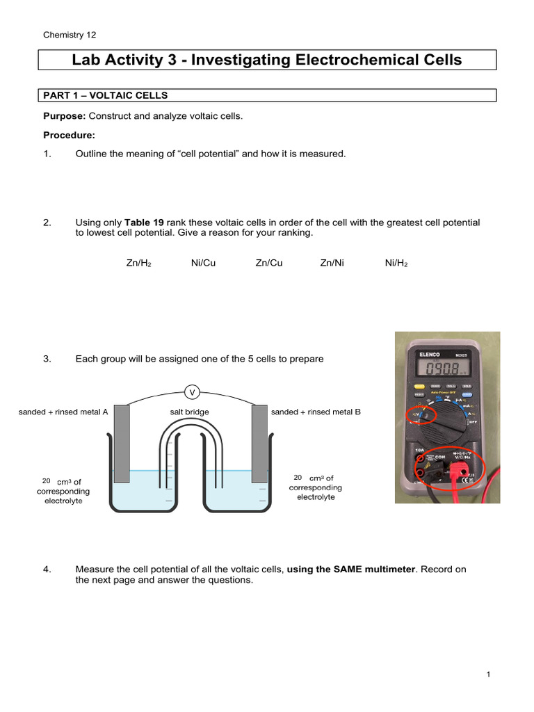 Lab Activity 2 EC Cells (2024) STUDENT | PDF | Electrode | Anode