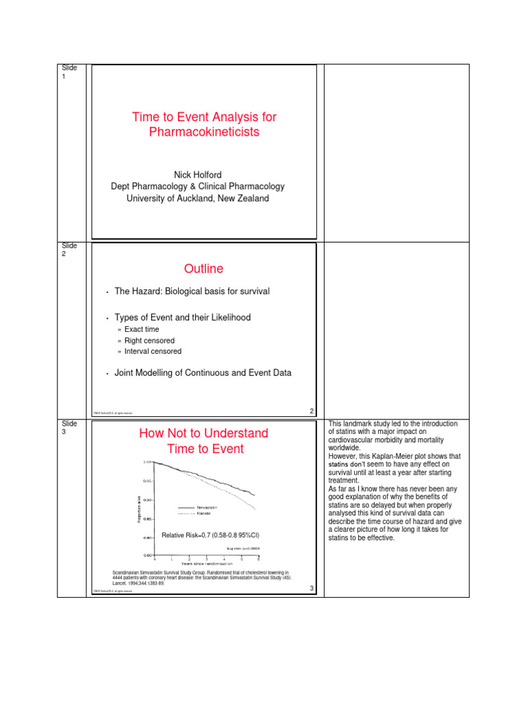 Time to Event Analysis in Pharmacokinetics | PDF | Pharmacokinetics ...