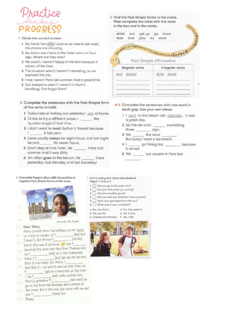 Same Practice Mas Act Juntas Past Simple | PDF