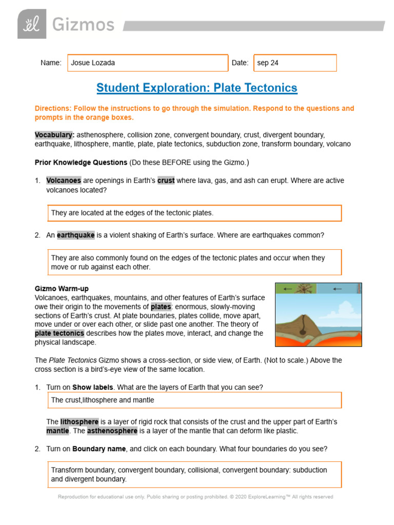 Exploring Plate Tectonics Boundaries | PDF | Plate Tectonics | Earth ...