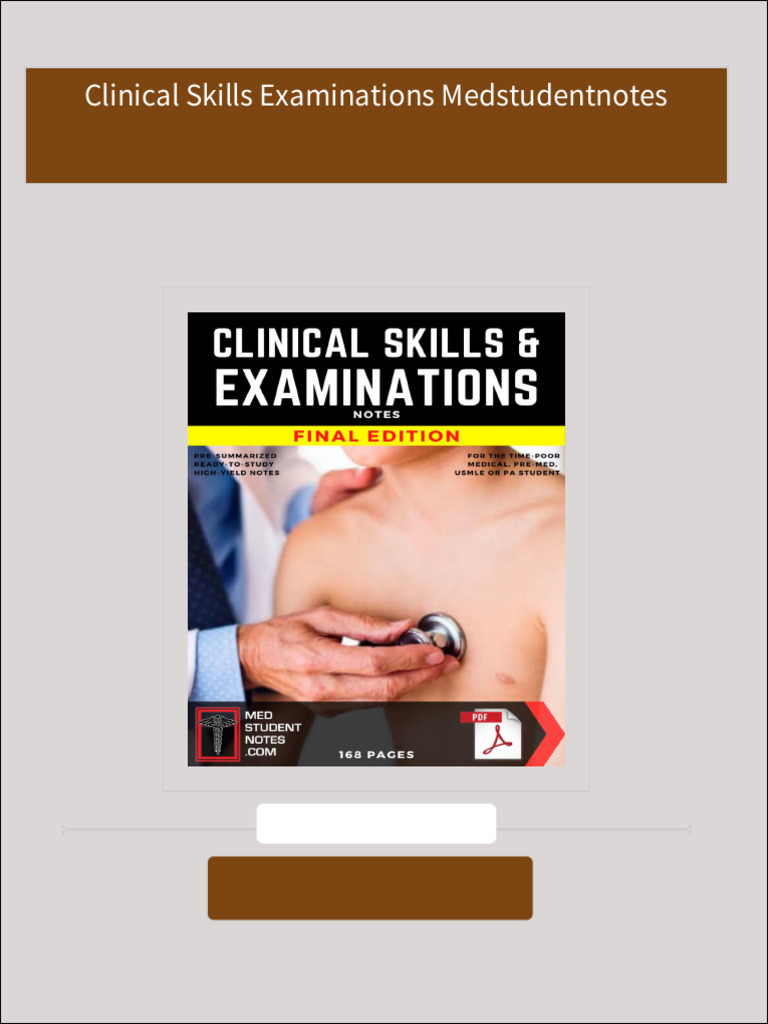 Instant Download Clinical Skills Examinations Medstudentnotes PDF All ...