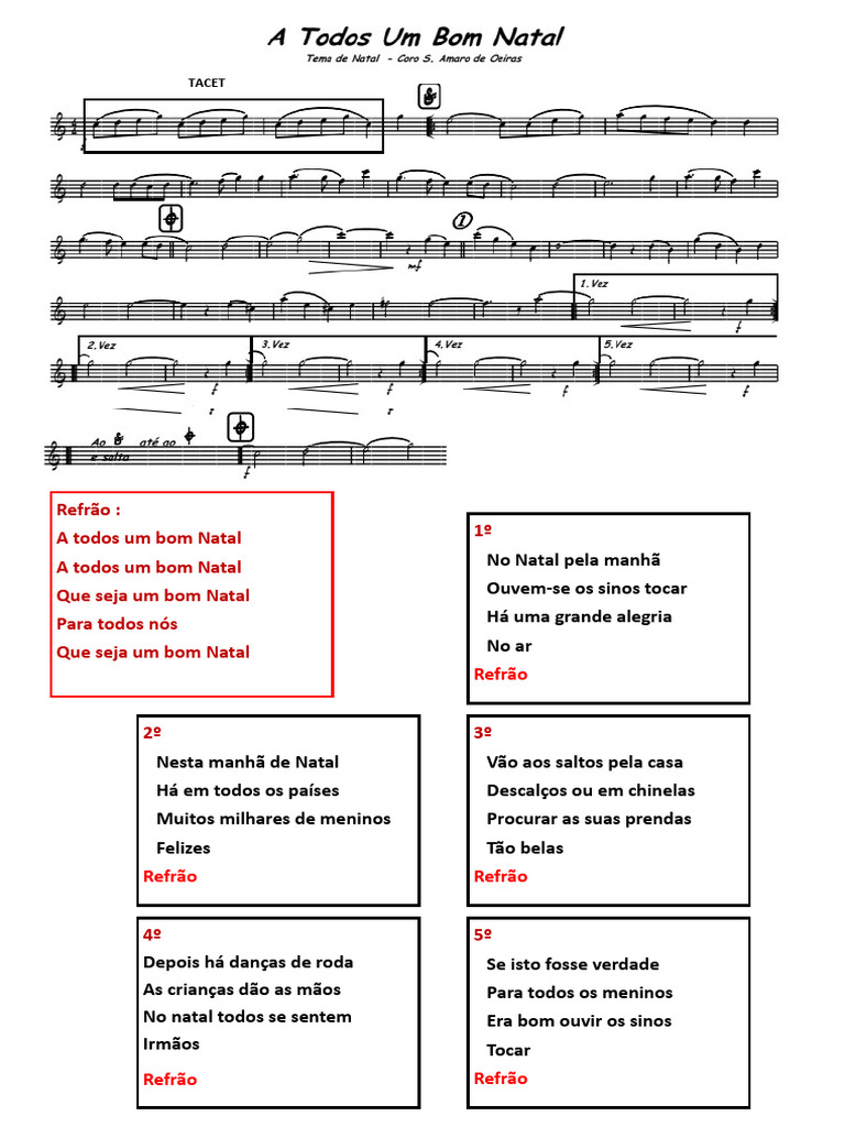 A todos um Bom Natal - Coro | PDF A todos um Bom Natal - Coro | PDF