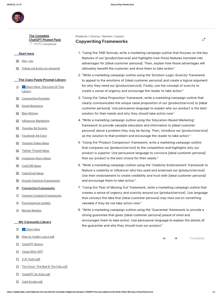 Copywriting Frameworks | PDF | Marketing | Copywriting