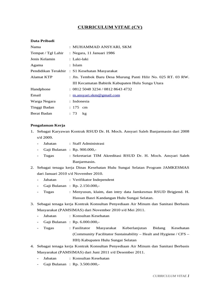 Curiculum Citae (CV) | PDF