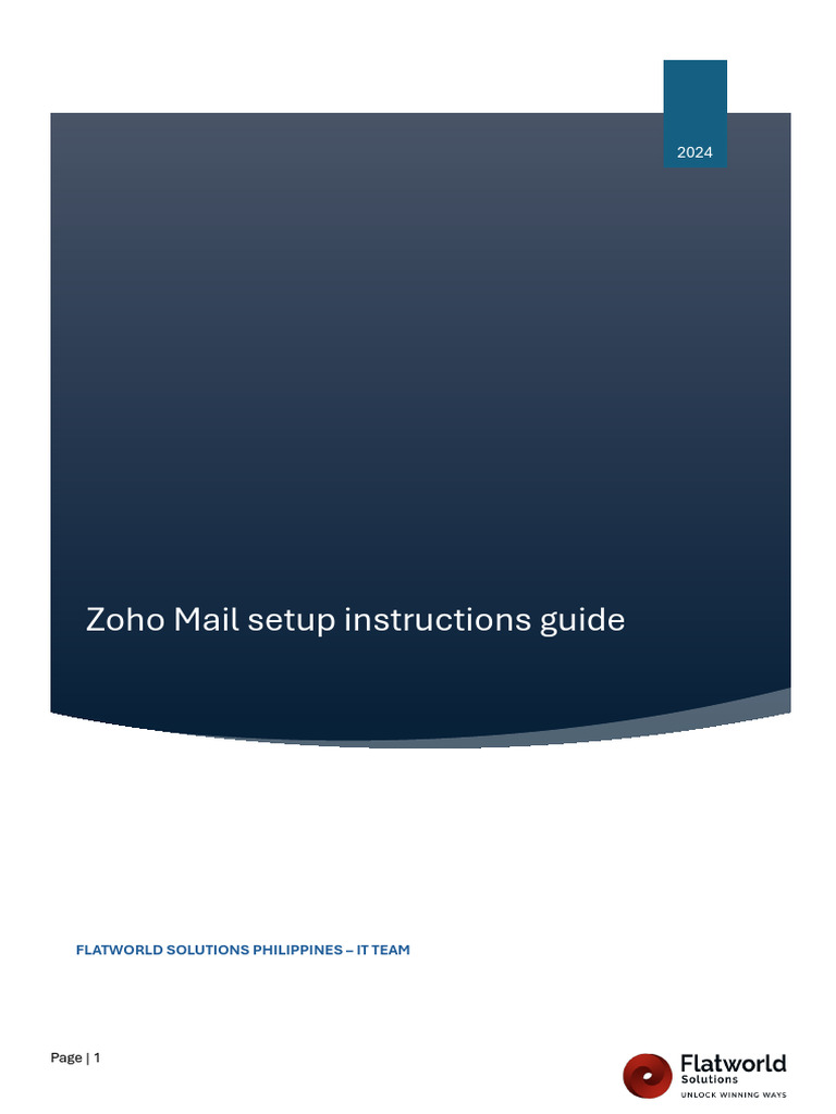 Zoho Mail Setup Instructions Guide v1 | PDF | Password | Computer ...