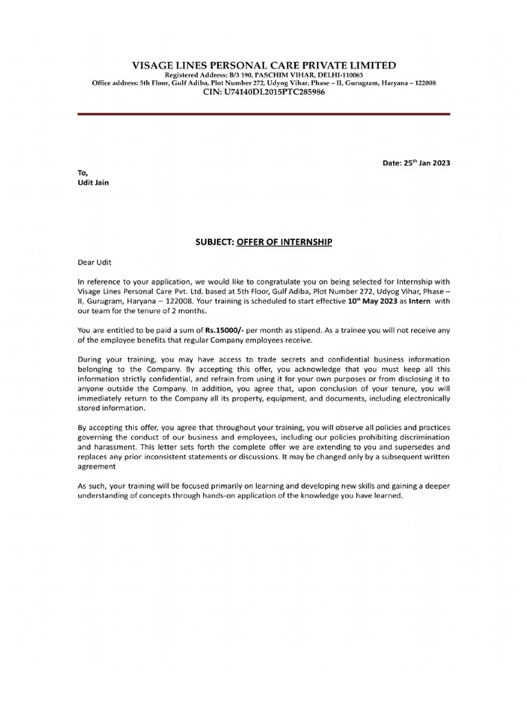 BSC Offer Letter | PDF