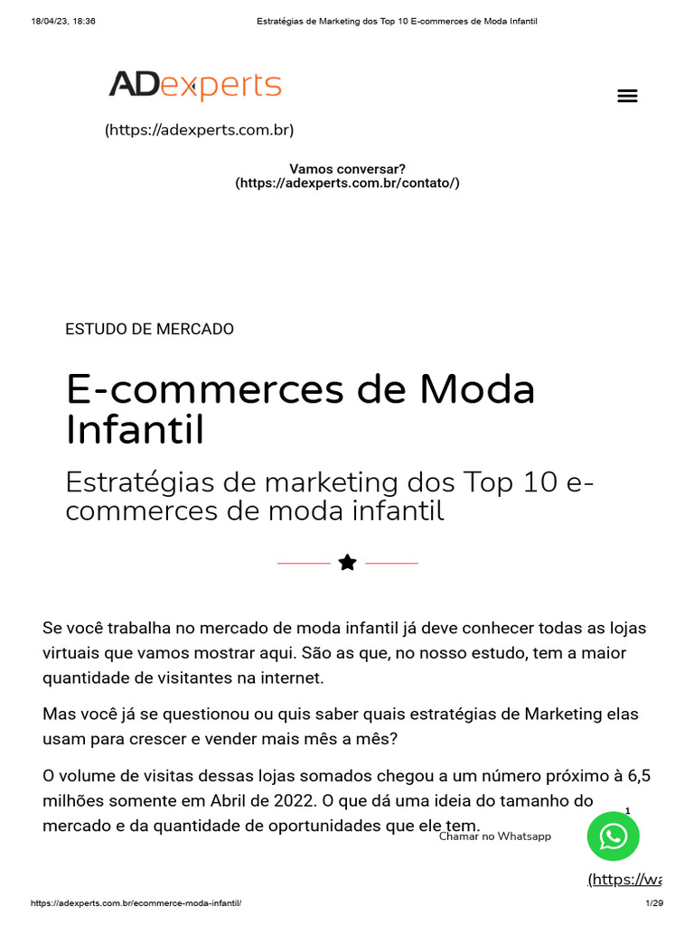 VIP - Estratégias de Marketing dos Top 10 E-commerces de Moda Infantil ...