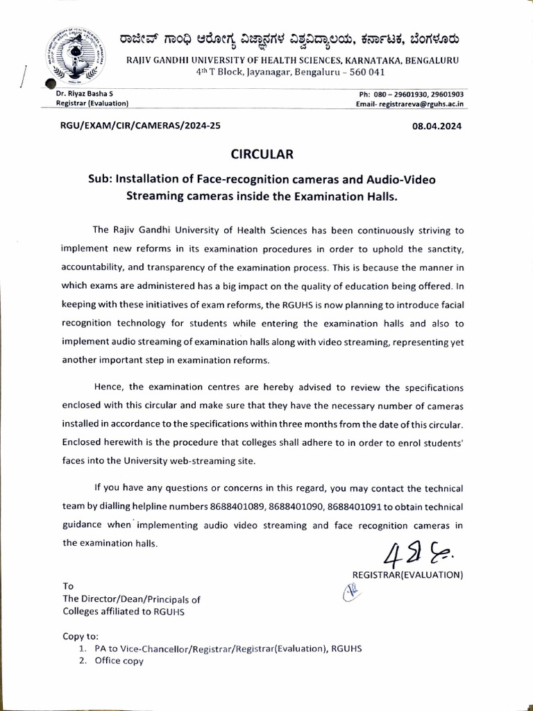 Installation of Face Recognition Camera To All Colleges | PDF