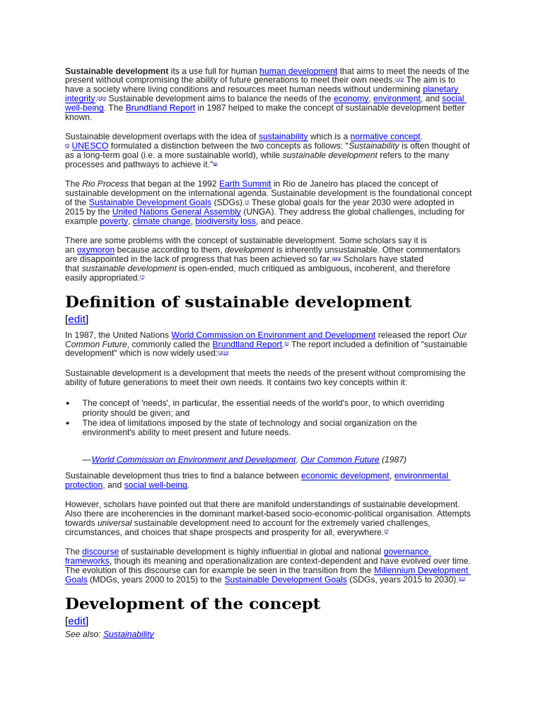 Sustainable development | PDF | Sustainable Development | Sustainability