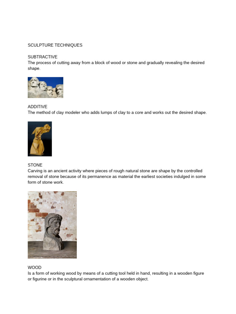 Sculpture Techniques | PDF
