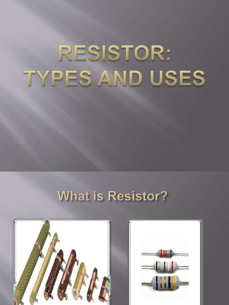 Module 8 Resistor Pdf Resistor Electrical Resistance And Conductance