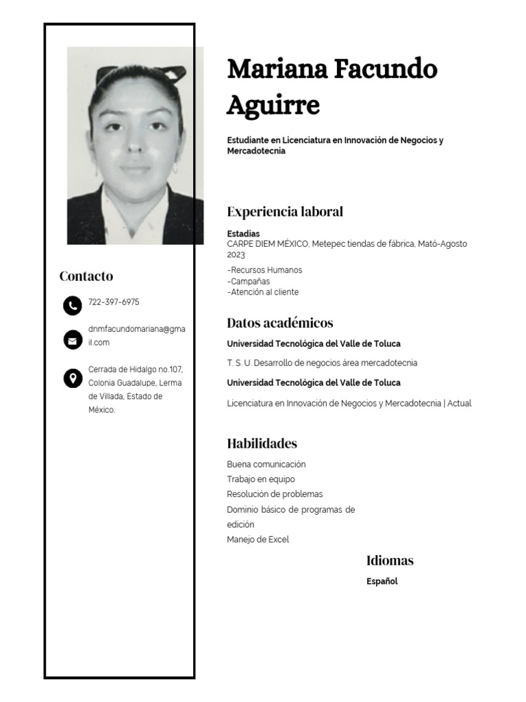 CV - Facundo Aguirre Mariana | PDF