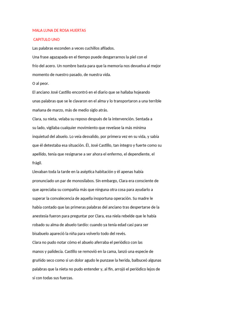 Mala Luna de Rosa Huertas | PDF | Verdad | Afeitado