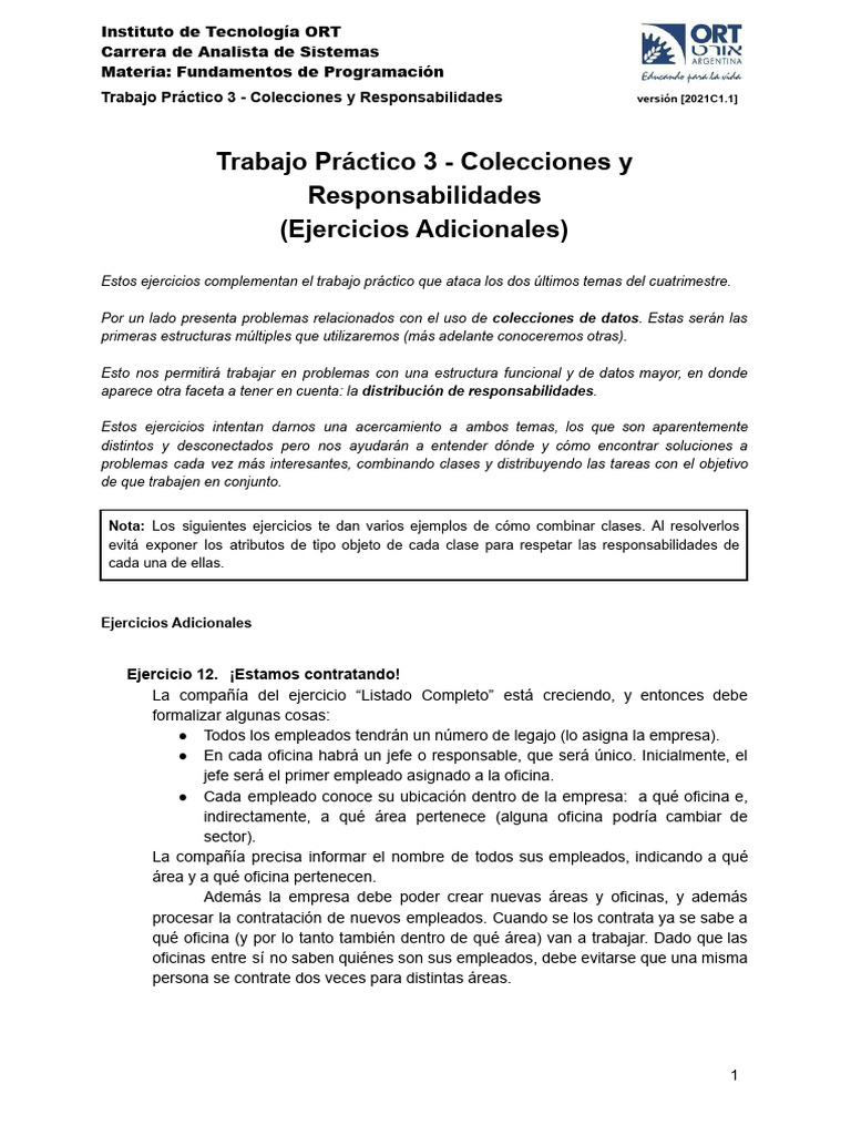 TP 3 Ej Adicionales - 2021C1-FPR-TP3-ADIC | PDF | Business | Informática