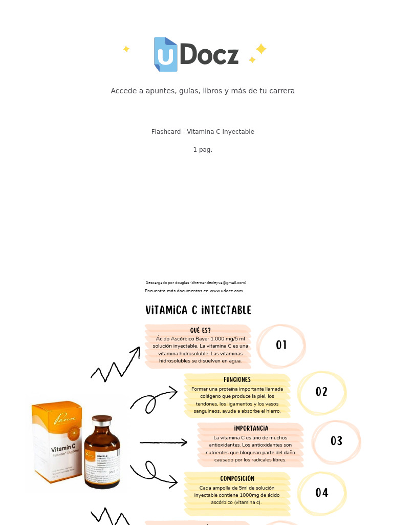 Vitamina C Inyectable: Usos y Dosis | PDF