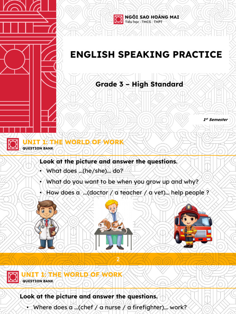 Grade 3 English Speaking Practice Guide | PDF