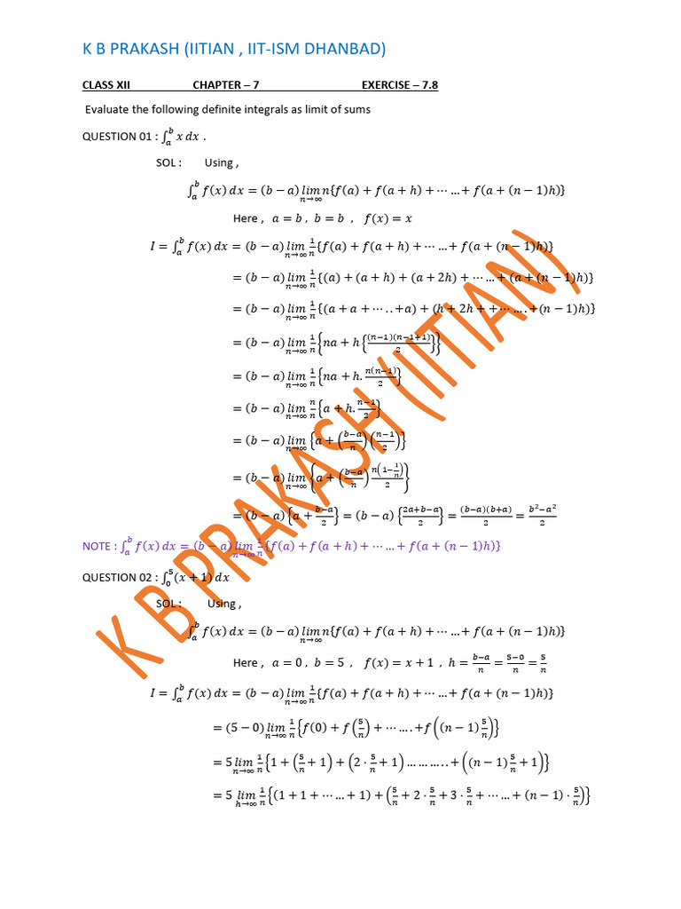 Ex-7.8 | PDF | Mathematical Analysis | Calculus